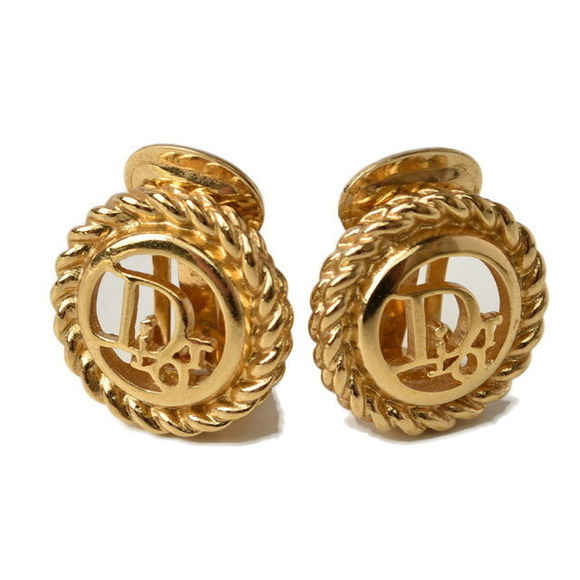 Dior | Bags | Christian Dior Dior Logo Circle Motif Gold Earrings ...